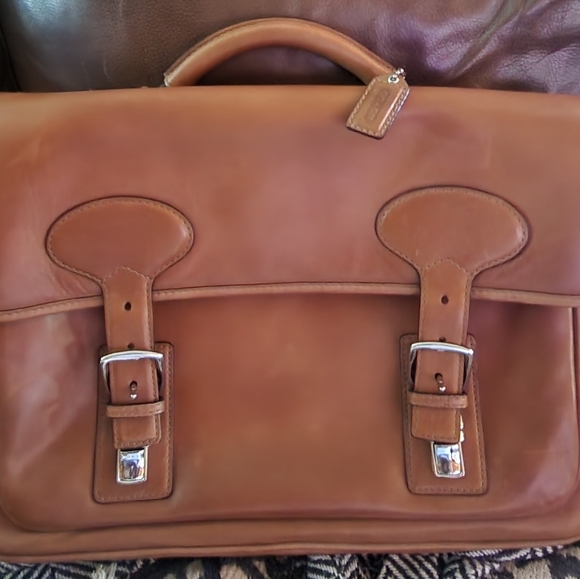 Coach | Bags | Vtg Coach Conner A535237 Tan Leather Laptop Briefcase ...